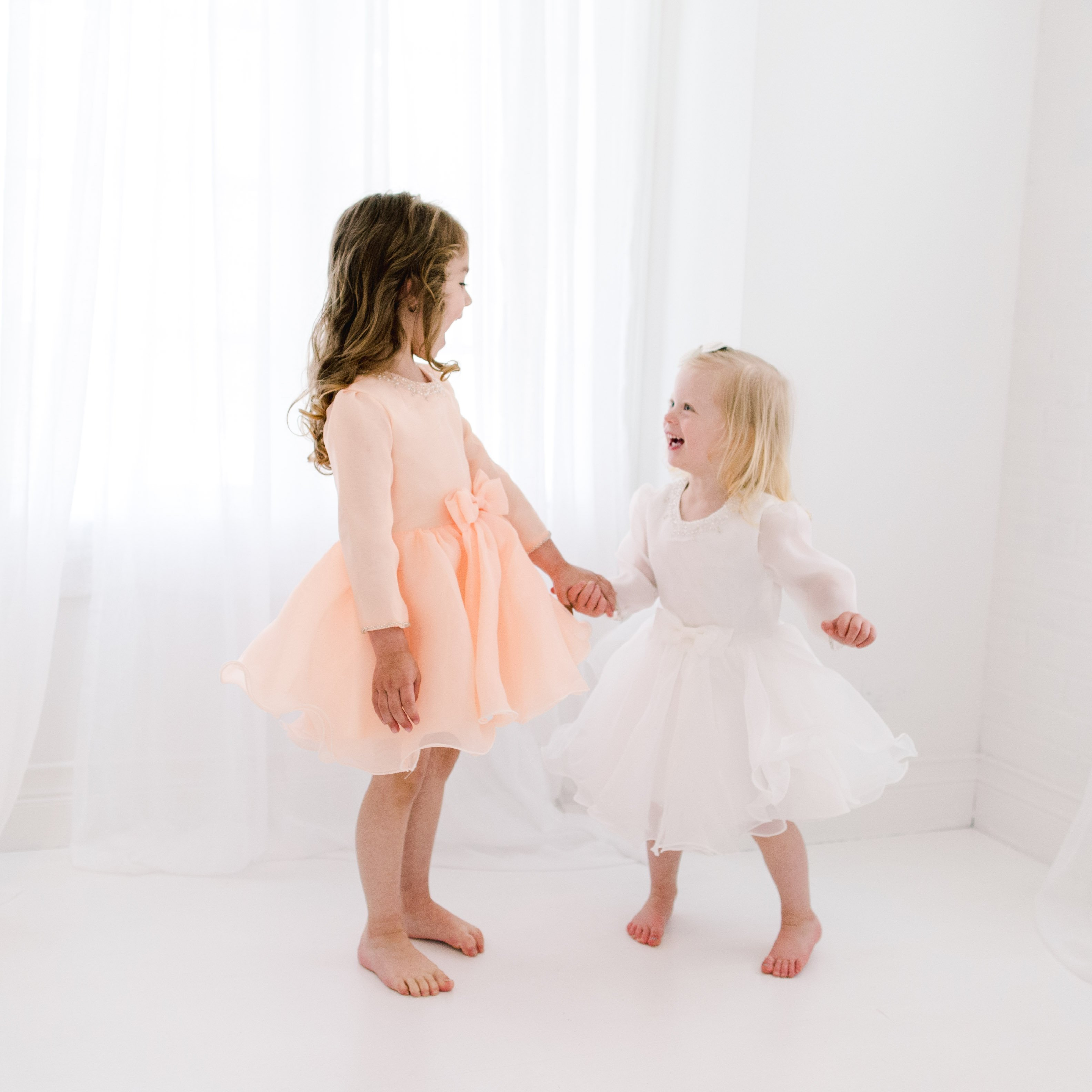 Peach or White Astrid Flower Girl Dress – Nicolette's Couture