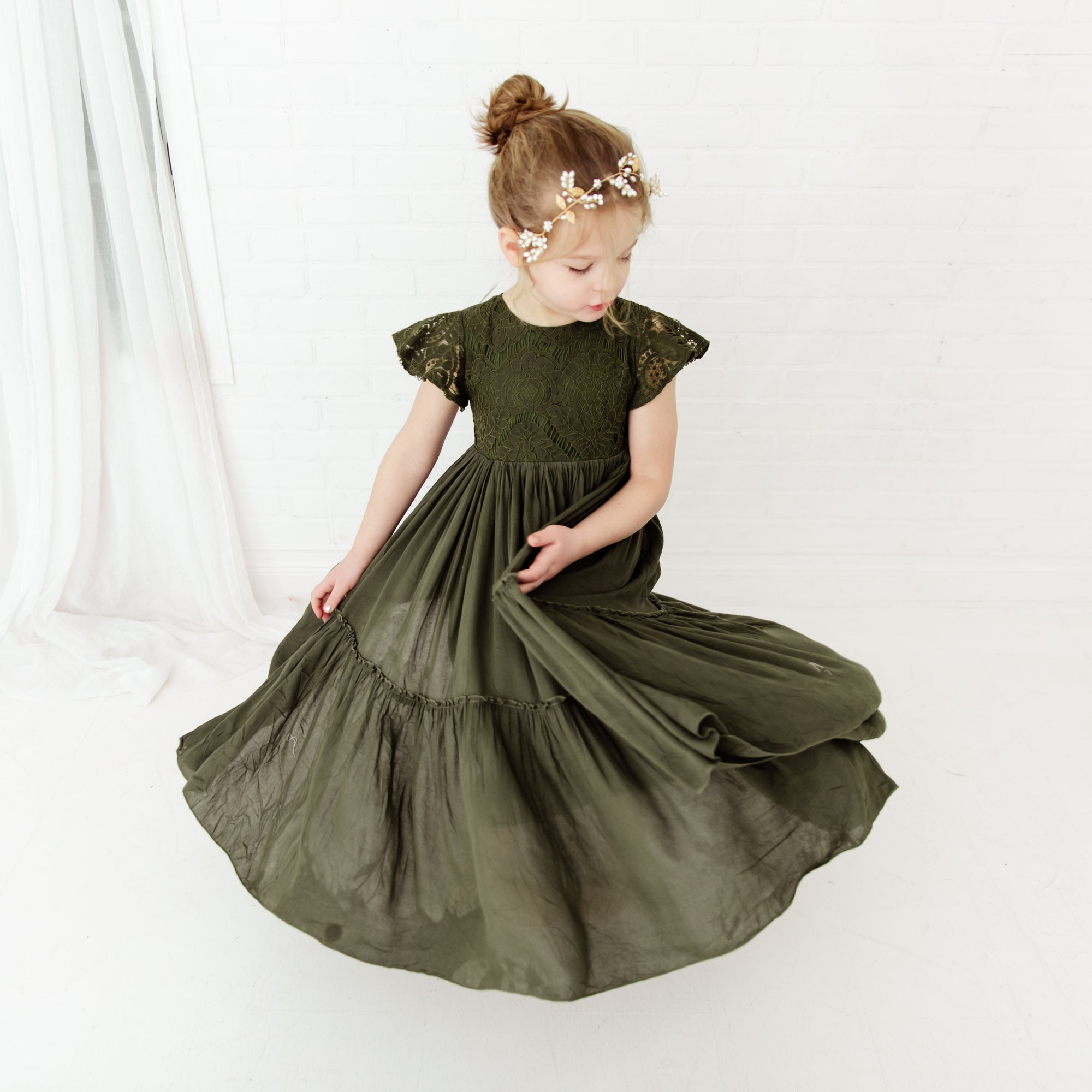 Classic Hazel Flower Girl Dress in Ivory Color – Nicolette's Couture