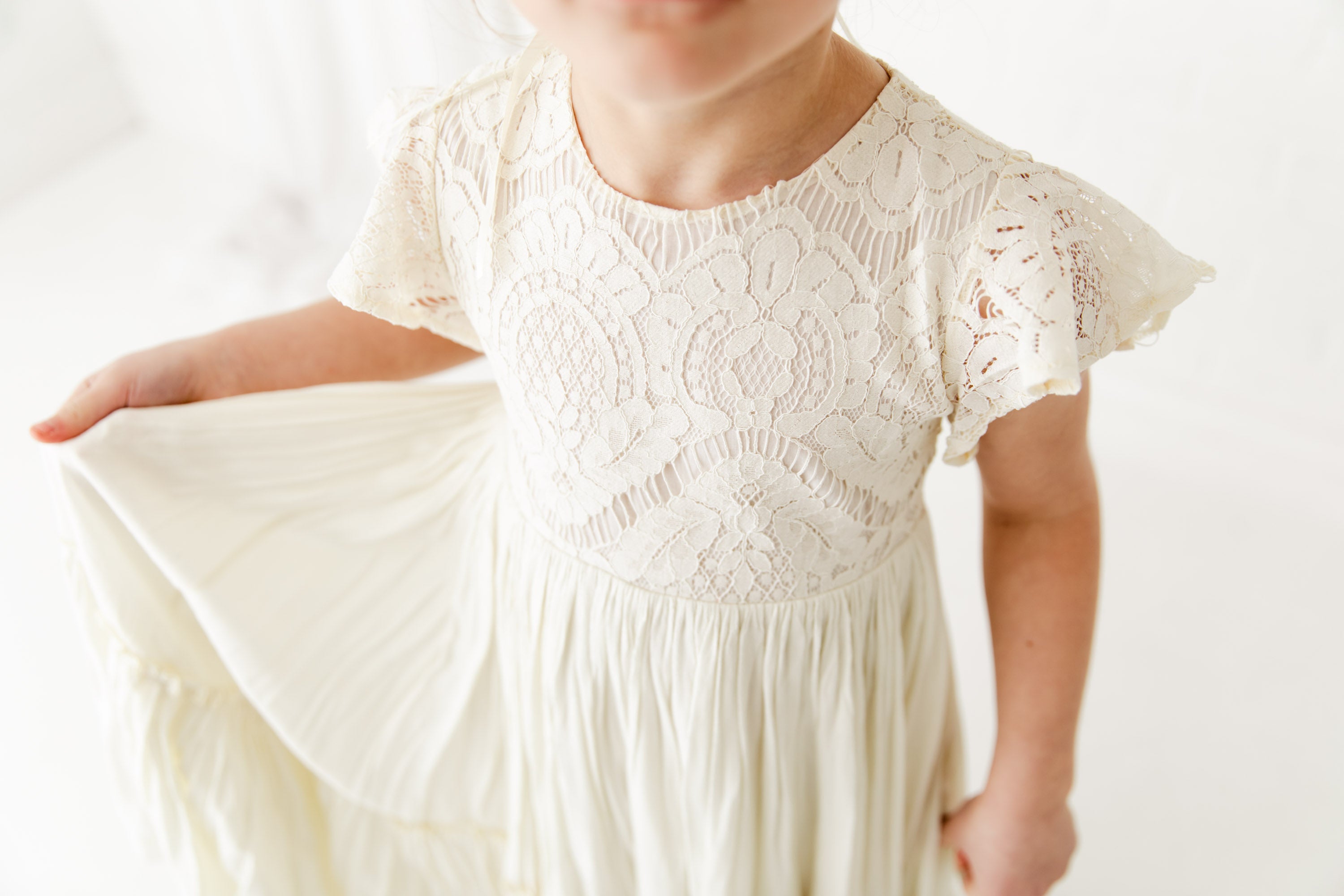 Classic Hazel Flower Girl Dress in Ivory Color – Nicolette's Couture