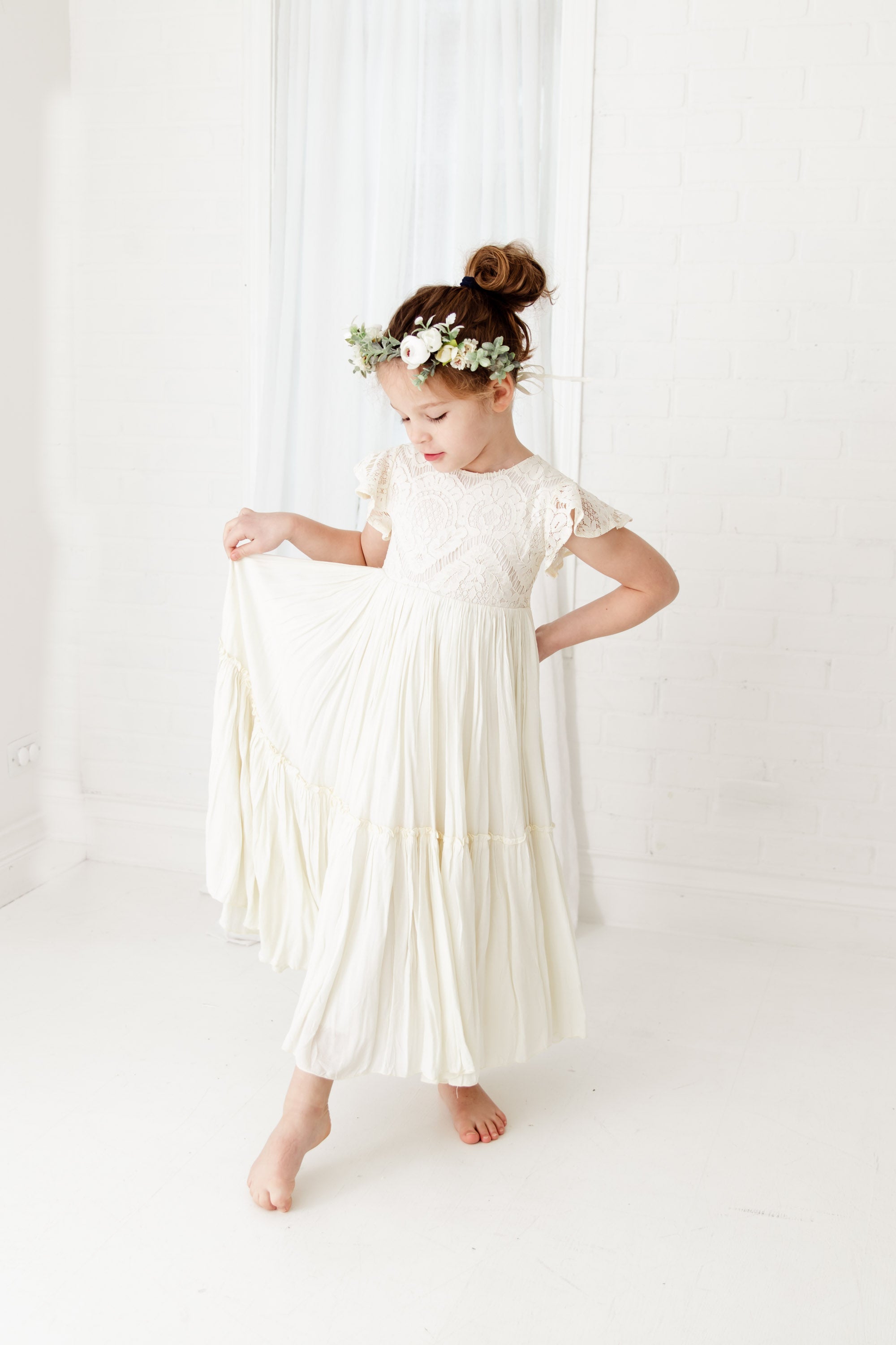 Classic Hazel Flower Girl Dress in Ivory Color – Nicolette's Couture