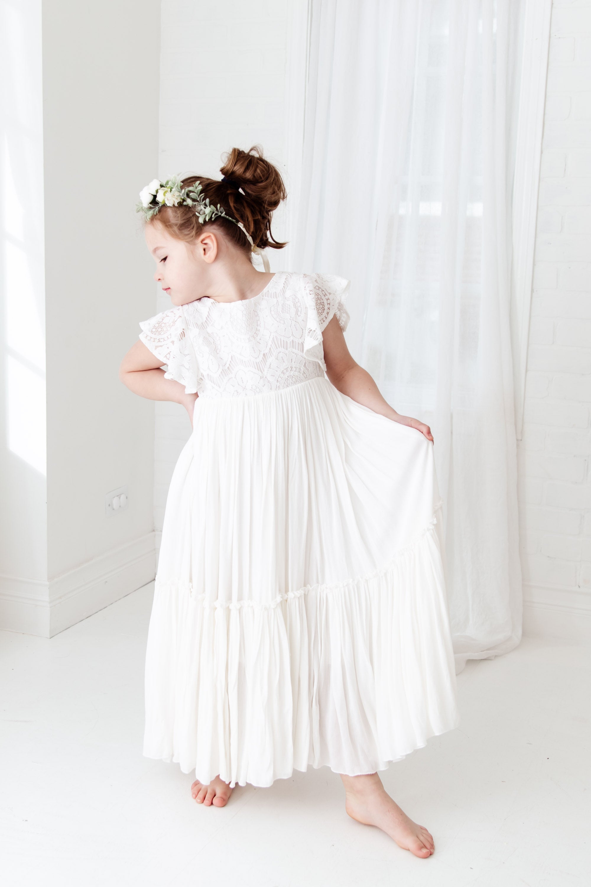 Classic Hazel Flower Girl Dress in Ivory Color – Nicolette's Couture